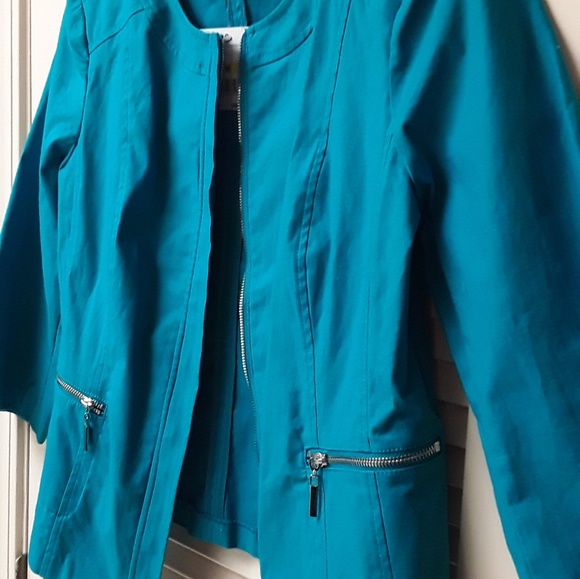 Rafaella | Jackets & Coats | Rafaella Light Blue Zipper Jacket Nwt ...